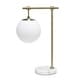 21" Mid Century Modern White Glass Globe Shade Table Desk Lamp With ...
