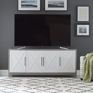 Palmetto Heights Two-Tone Shell White Driftwood 78 Inch TV Console ...