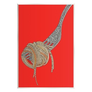 Stupell Pop Style Spaghetti Fork Intricate Fractal Pattern Wood Wall ...