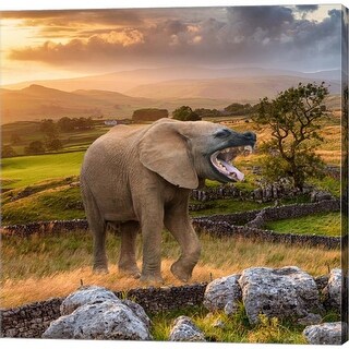 Pixelmated Animals 'Hyenaphant' Canvas Art - Bed Bath & Beyond - 36523039