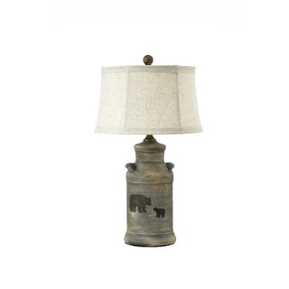 27 in. Brown Mountain Lodge Bedside Ceramic Table Lamp - Bed Bath ...