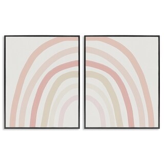 Stupell Children's Soft Pastel Rainbow Shape Pink Beige Arches 2pc ...
