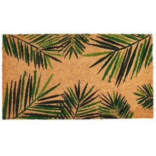 Tropical Coco Coir Door Mat Palm Leaf Design - Bed Bath & Beyond - 40925350