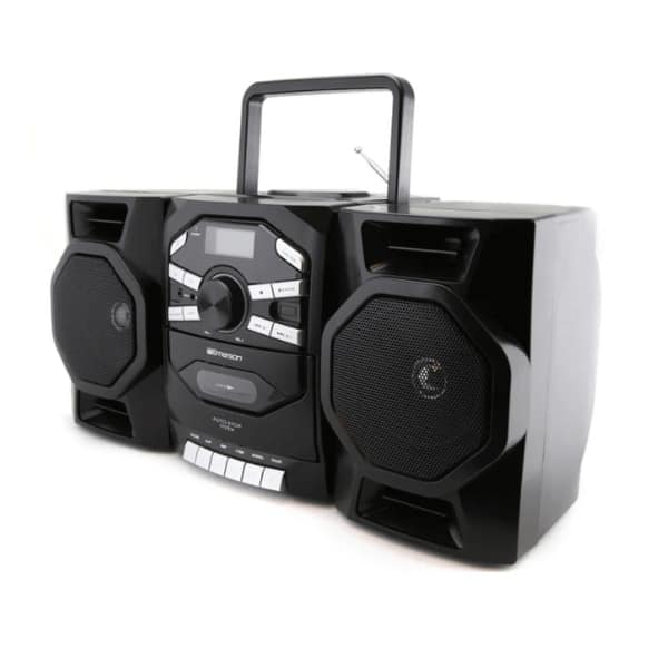 Emerson Portable CD & Cassette Stereo Boombox w AMFM Radio and Mic ...