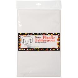 Plastic Tablecover 84" Round-White - Bed Bath & Beyond - 20337971