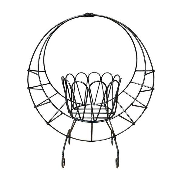 Rustic Arrow Wrought Iron 'Purse' Planter Stand Floor - Bed Bath ...
