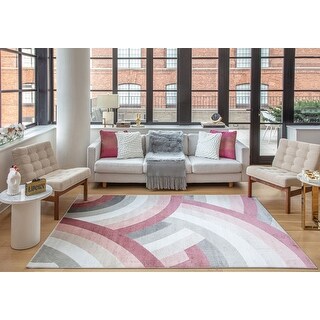 Vera Modern Geometric Blushing Belle Area Rug By Elizabeth Sutton - Bed ...