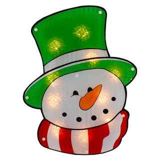 15.75" Lighted Holographic Snowman Christmas Window Silhouette - Bed ...