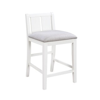 Graham Upholstered Seat 20" Counter Height Chair in White (Set of 2 ...