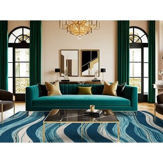 Ginza Six Washable Ocean Ripples Hawaiian Area Rug - Bed Bath & Beyond ...