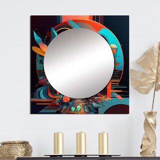 Designart "Multicolor 90s Beyond Geometry" Abstract Geometric Wall ...