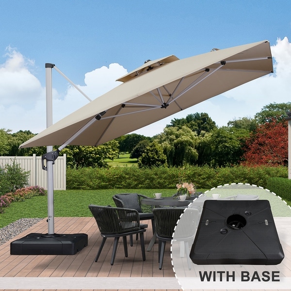 PURPLE LEAF Outdoor Patio Umbrella Base in Ground - 10.8" X 10.8" - Bed ...