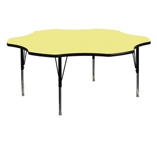 Offex 60'' Flower Shaped Activity Table with Yellow Thermal Fused ...