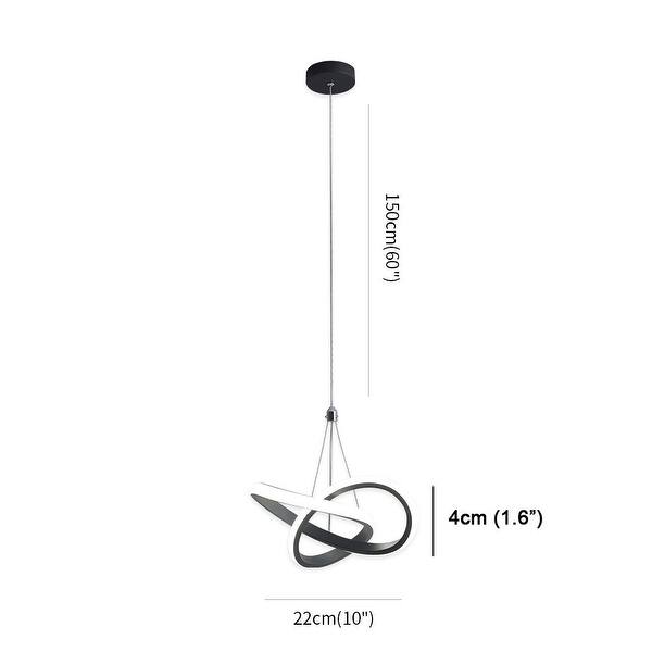 Modern Black Pretty Integrated LED Pendant Light - 10*10*1.6H - Bed ...
