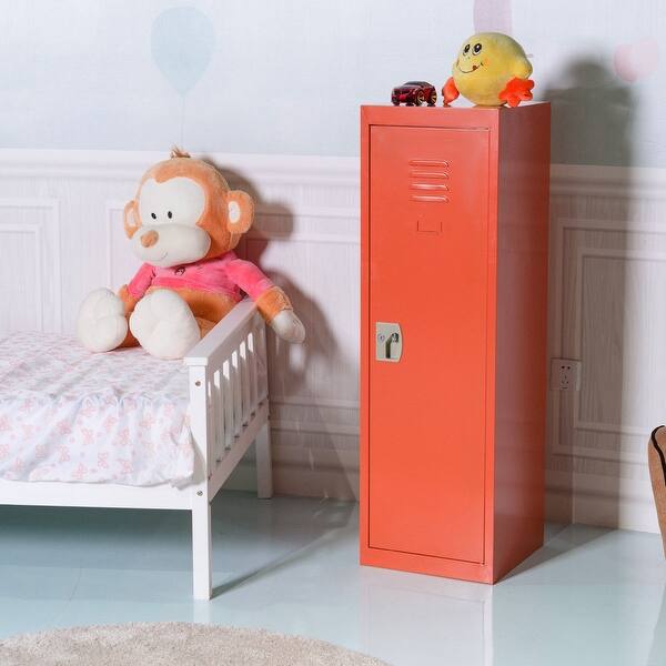 Costway 48'' Kid Locker Safe Storage Children Single Tier Metal Lockers ...