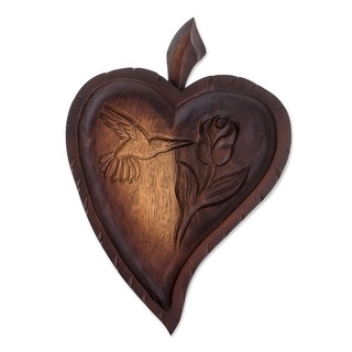 Novica Handmade Natural Love Wood Relief Panel - Bed Bath & Beyond ...