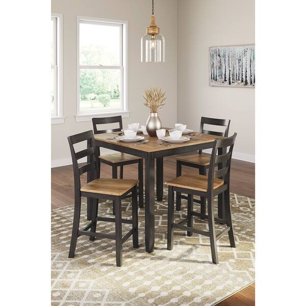 Signature Design by Ashley Gesthaven Natural/Brown Counter Height Dining Table and 4 Barstools ...
