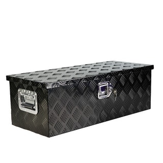 30" Heavy Duty Black Aluminum Tool Box with Lock and Keys - Bed Bath ...