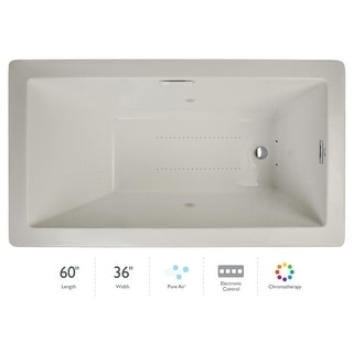 Jacuzzi Elara Low Profile 60" x 36" Acrylic Air Bathtub for Drop-In ...