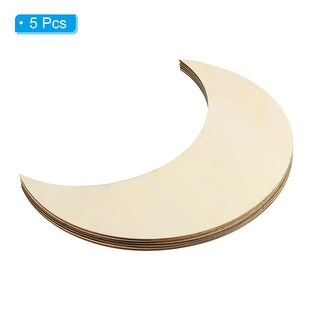 9"x3.3" Wooden Moon, 5 Pack Unfinished Wood Moon Blank Wooden Cutouts ...