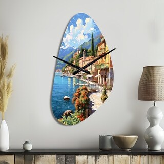 Designart - La Dolce Italian Beachside II - Italy Large Wall Clock in ...