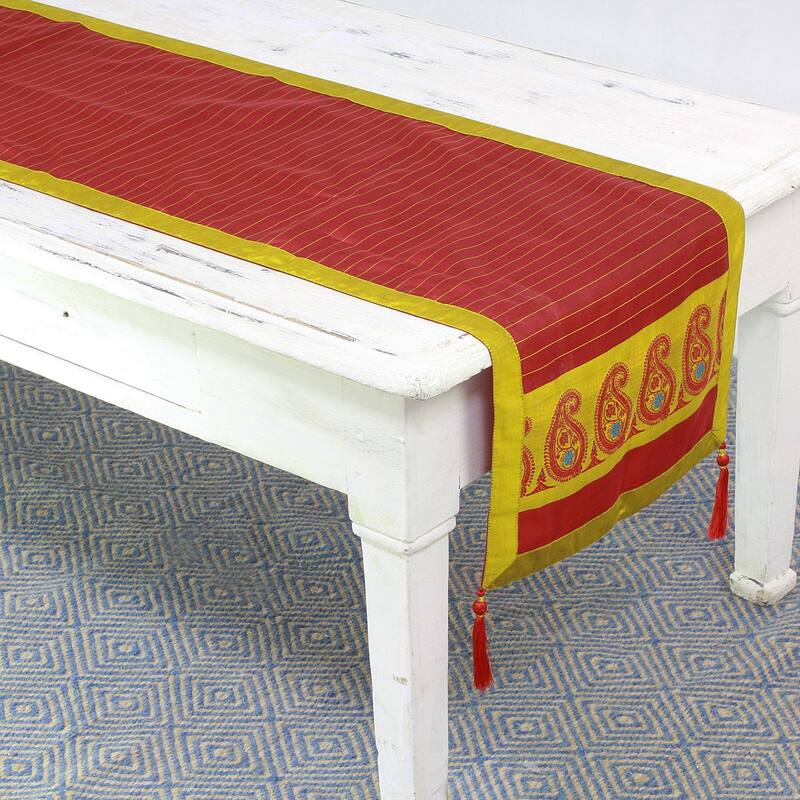 Handmade Silk table runner (India) - Overstock - 32485802