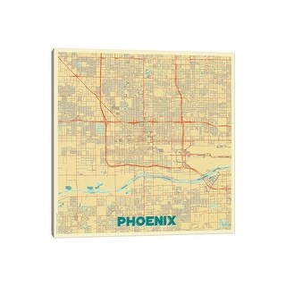 iCanvas "Phoenix Retro Urban Blueprint Map" by Hubert Roguski Canvas ...