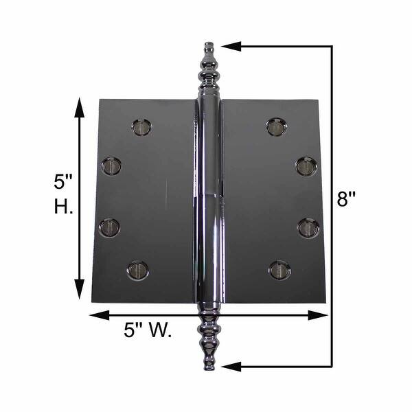 Chrome Plated Right Lift Off Hinge 5" Square Liftoff Hinge with ...