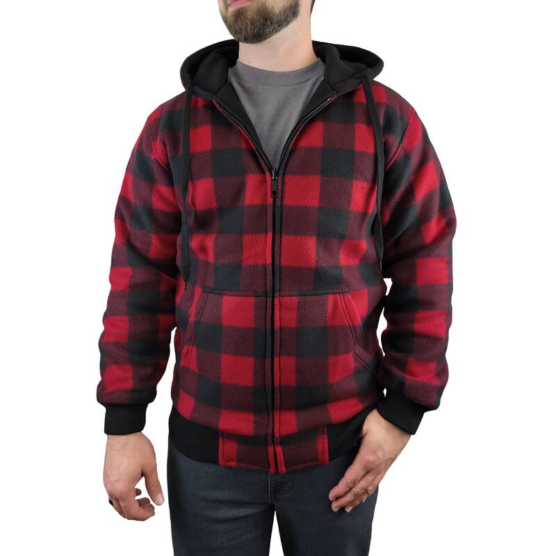 Men's Reversible Hooded Fleece Jacket - Overstock - 27181629