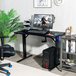 Gaming Computer Desk with Gaming Handle Rack Black - Bed Bath & Beyond ...