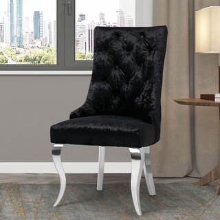High Back Tufted Velvet Dining Chair Club Bedroom - Bed Bath & Beyond ...