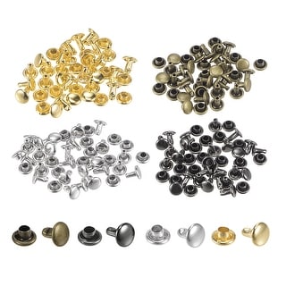 80 Sets Leather Rivets Kit 4 Colors Double Cap Rivet Leather Studs ...