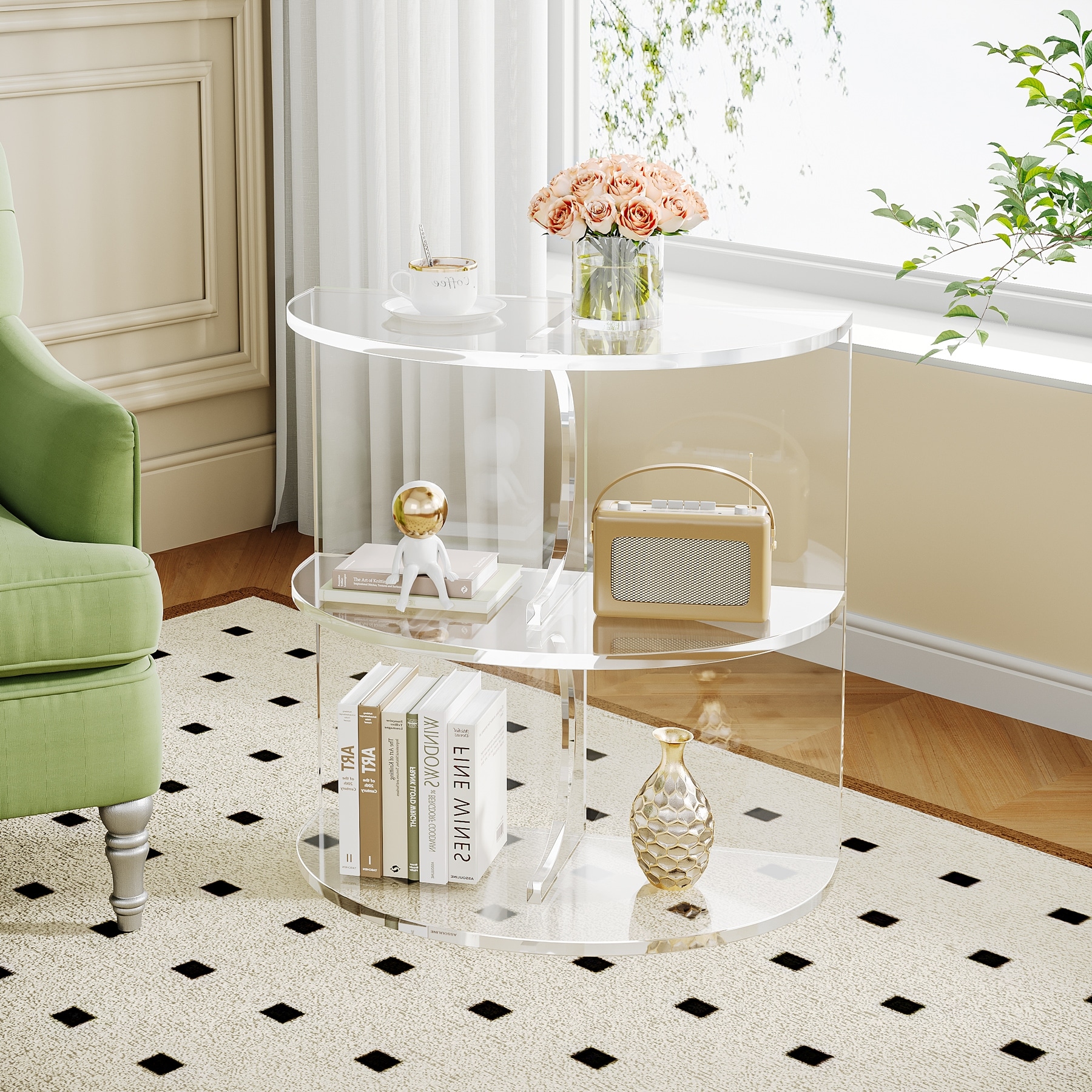 acrylic end table round