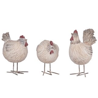 Transpac Resin 7" White Spring Rustic Chicken Decor Set of 3 - N/A ...