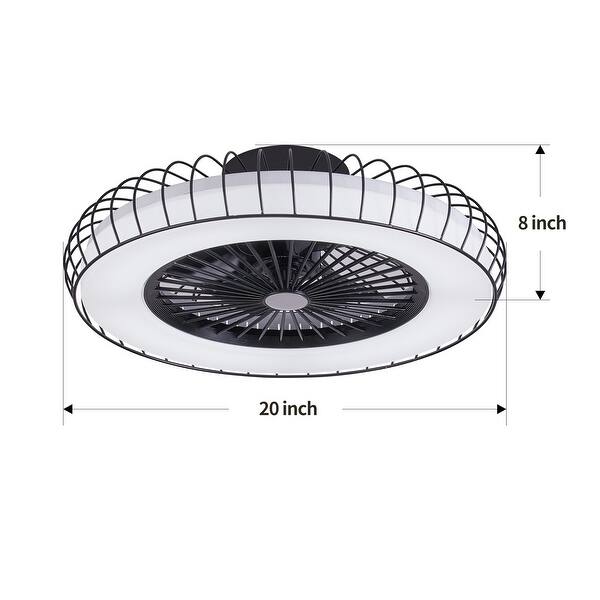 20In Industrial Caged Enclosed Dimmable Ceiling Fan with Light and ...