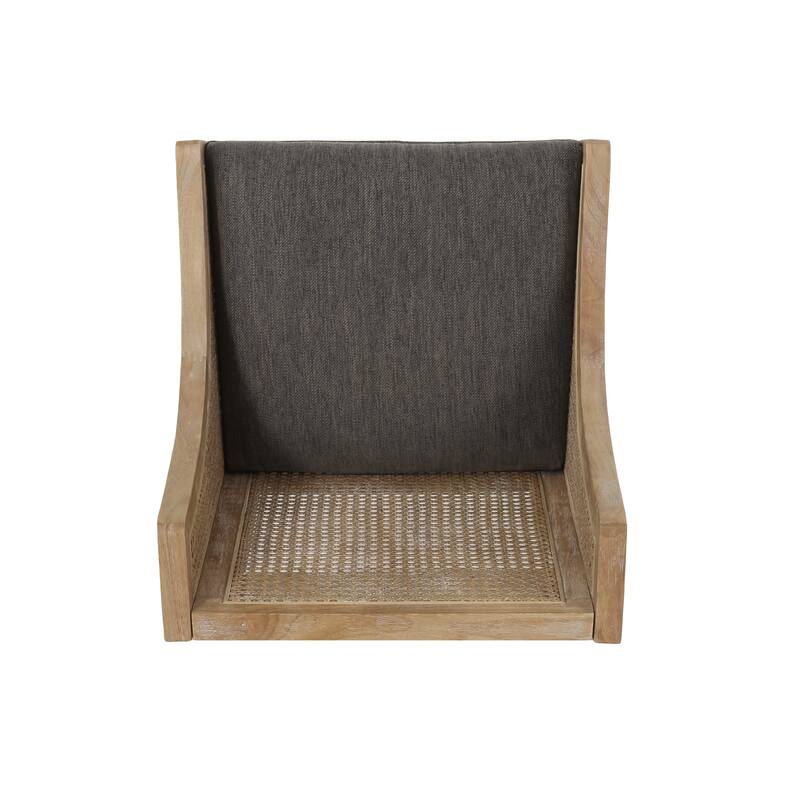 Christopher Knight Home Cataldo Fabric Upholstered Wood and Cane 25.5 ...