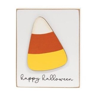 Happy Halloween Candy Corn Block - 4.5” high by 3.5” wide by .75” deep ...