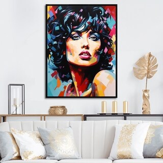 Designart "Pop Art Rockstar Portrait" Pop Art Framed Wall Decor - Bed ...