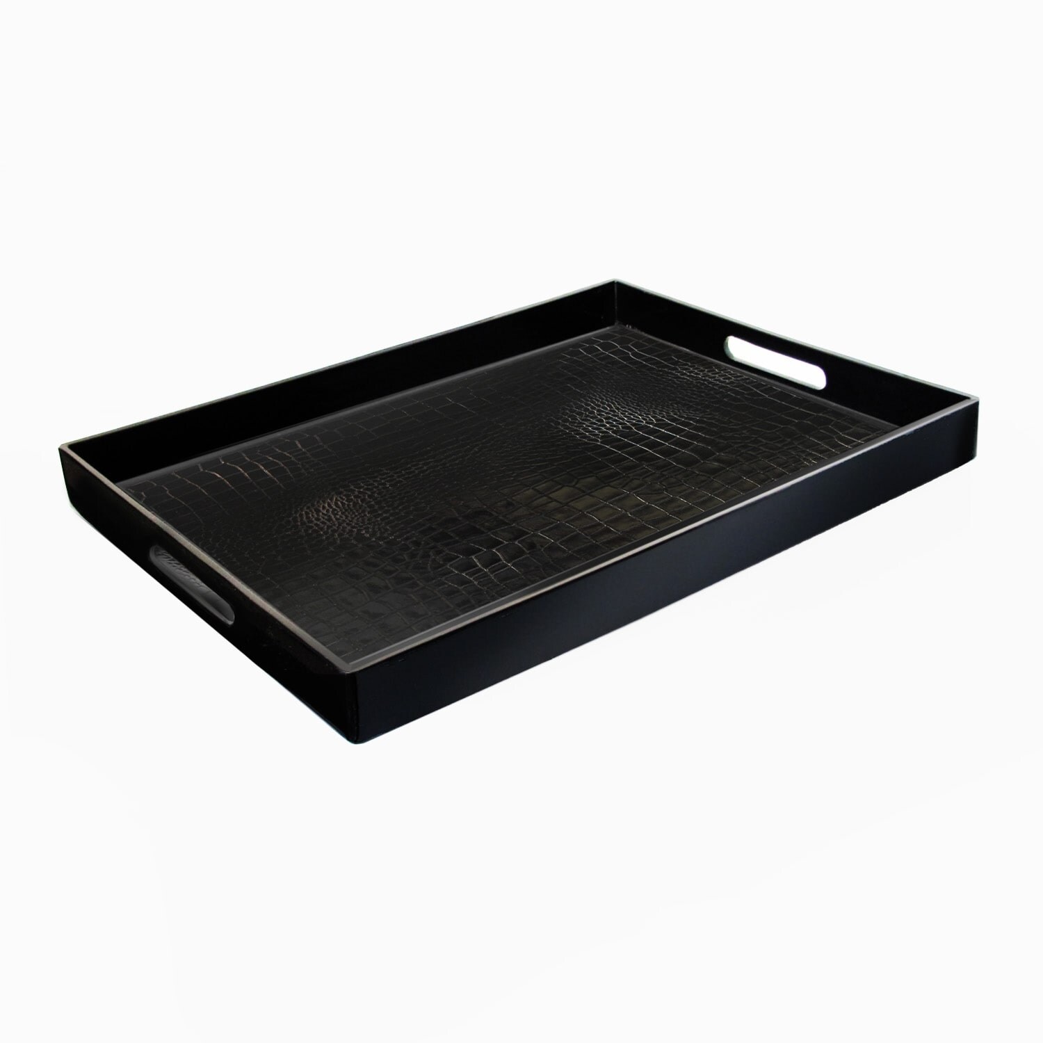 ChargeIt! by Jay Rectangle Multipurpose Black Alligator Serving Tray ...