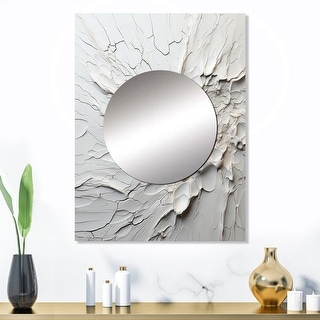 Designart "Abstract Cream And Black Liquid Paint III" Coastal Mirror ...