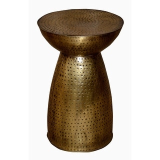 HOBBIT Mushroom Shaped Metal Accent Table in Hammered Brass. - Bed Bath ...