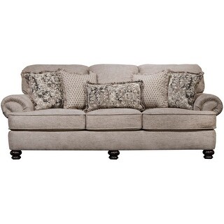 Groves 2-Piece Set with Fabric Sofa and Loveseat, Pewter - Bed Bath ...