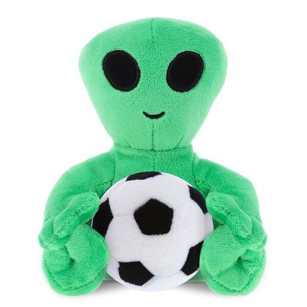 DolliBu Huggable Green Alien Stuffed Animal with Soccer Ball Plush - 6 ...