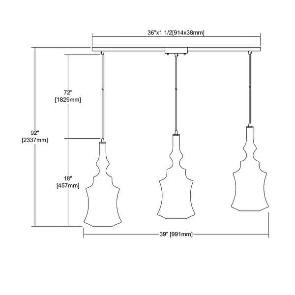 Alora 3-Light Linear Mini Pendant Fixture in Chrome with Champagne ...