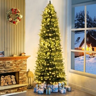Artificial Prelit Fir Christmas Tree with Lights and Tips, Christmas ...
