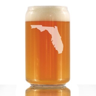Florida Map - Beer Can Pint Glass - Florida Gifts & Decor - 16 Ounce ...