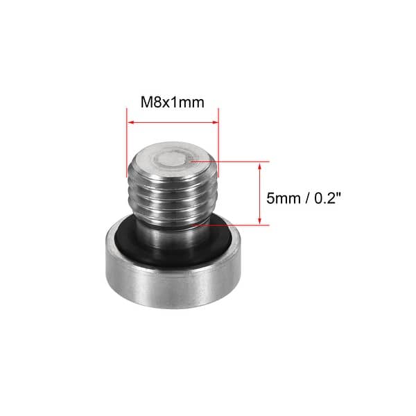 Stainless Steel Inner Hex Head Pipe Plug with Seal Ring 2Pcs - Silver ...