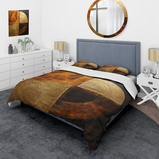 Designart - Bronze Brilliance Symmetry - Abstract Shapes Bed Cover Sets ...