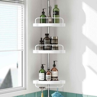 Corner Shower Caddy Tension Pole: Rust Proof 4Tier Storage Rack ...