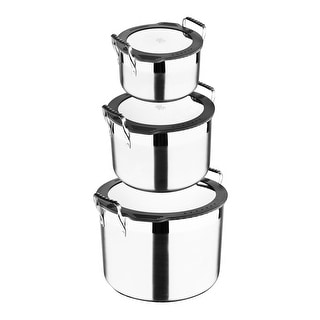 MasterPRO Smart Nesting Stainless Steel Collection 3-Piece Stock Pot ...